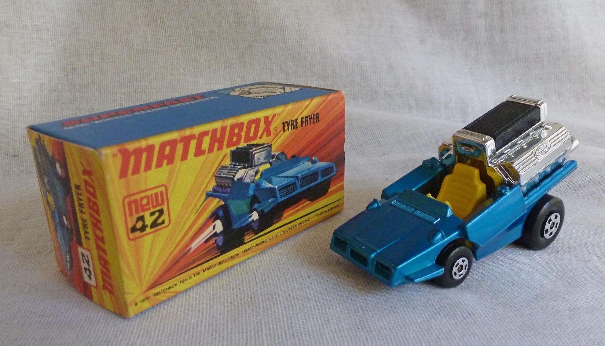Rockertron Toys. Matchbox Superfast MB42d Tyre Fryer Lighter Blue with ...