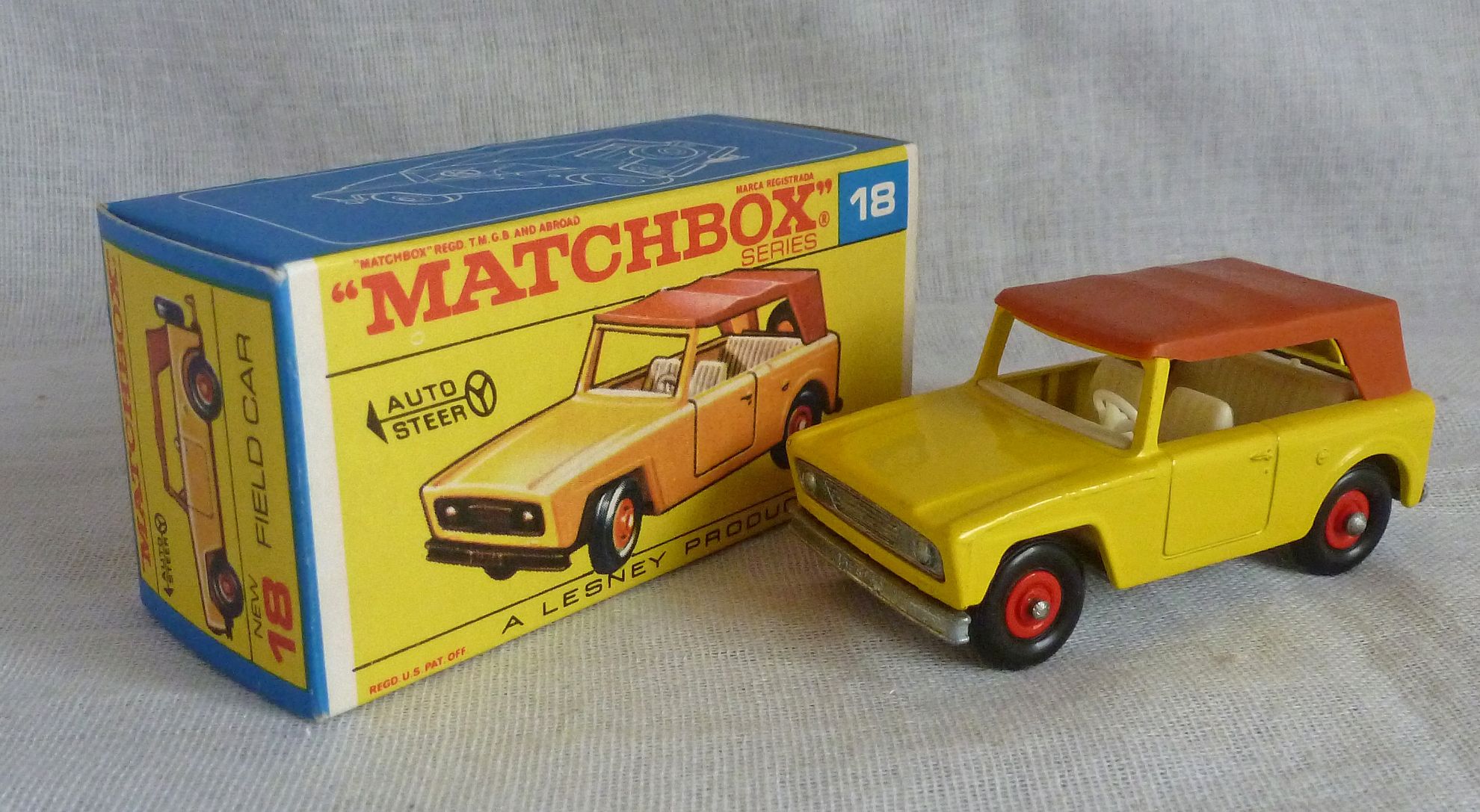 Rockertron Toys. Matchbox Toys MB18e Field Car with Unpainted Base