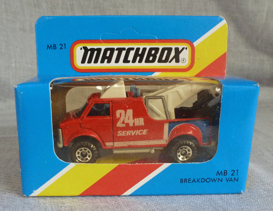 Rockertron Toys. Matchbox Blue Box MB21 Breakdown Van Red