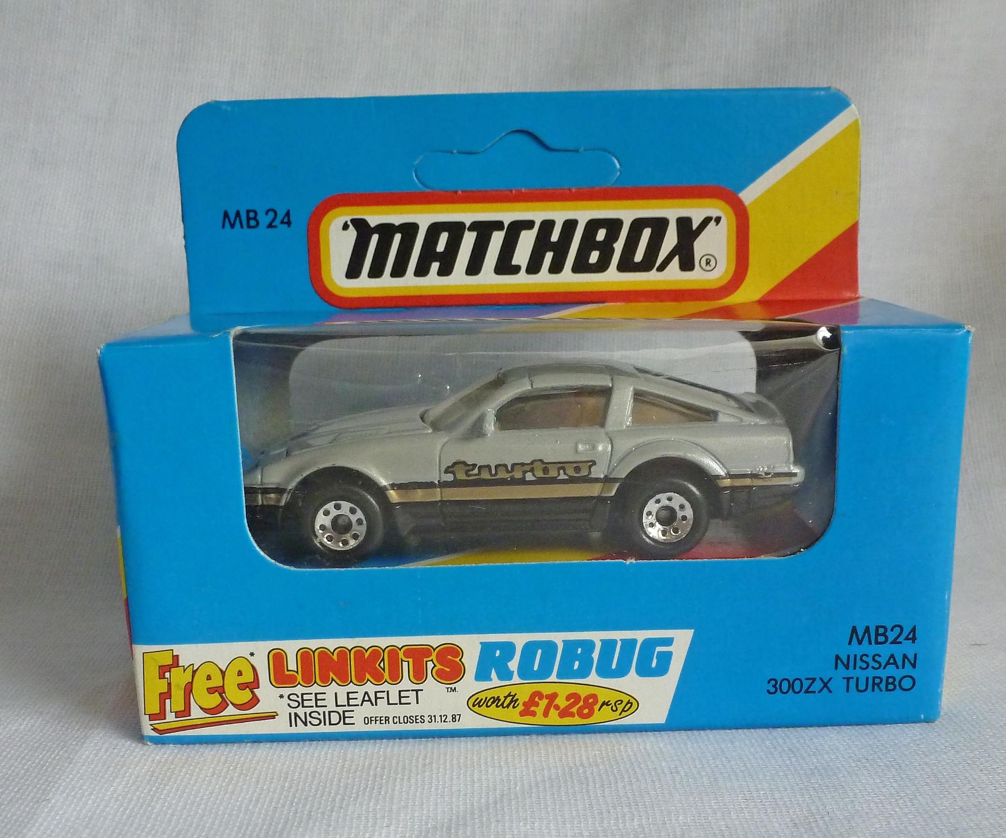 Rockertron Toys. Matchbox Blue Box MB24 Nissan 300 ZX Turbo Grey 8 Dot ...