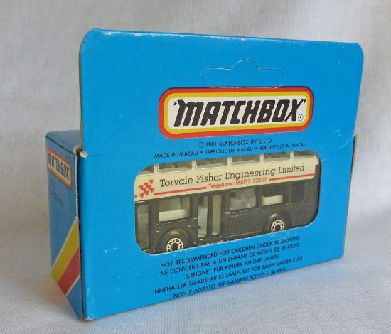 Rockertron Toys. Matchbox Blue Box MB17 London Bus "Torvale Engineering"