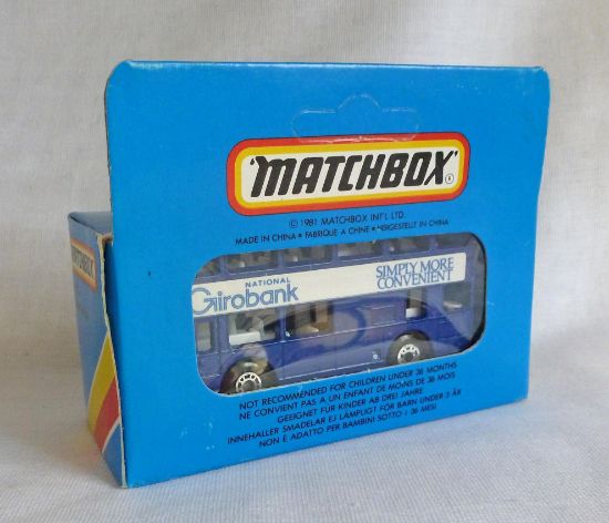 Rockertron Toys. Matchbox Blue Box MB17 London Bus "Girobank"