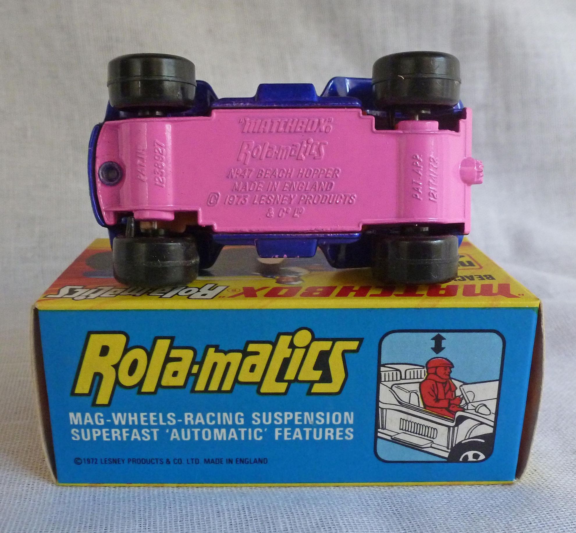 Rockertron Toys. Matchbox Superfast MB47d VW Beach Hopper with Pink Driver
