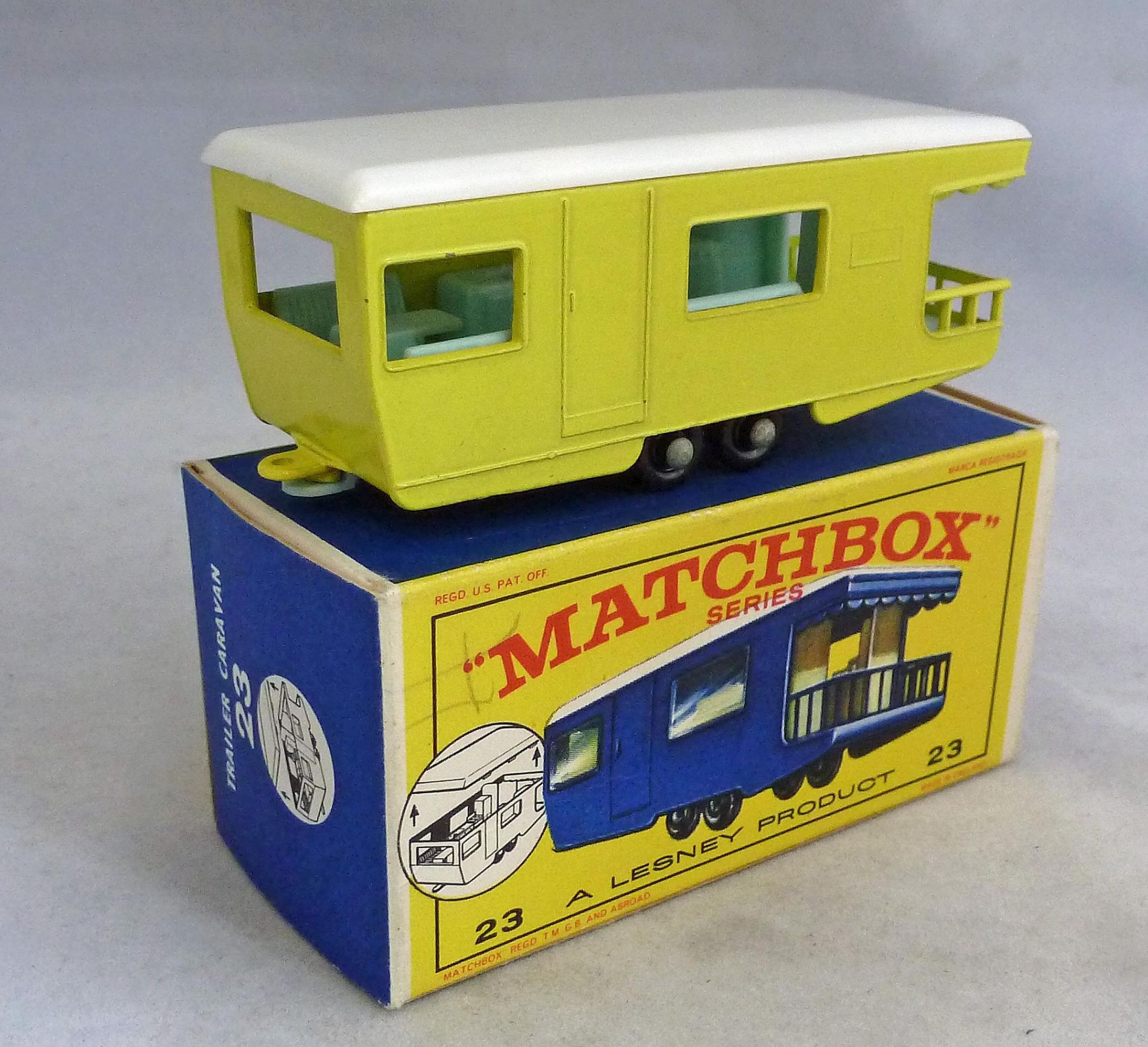 Rockertron Toys. Matchbox Toys MB23d Trailer Caravan Yellow with ...