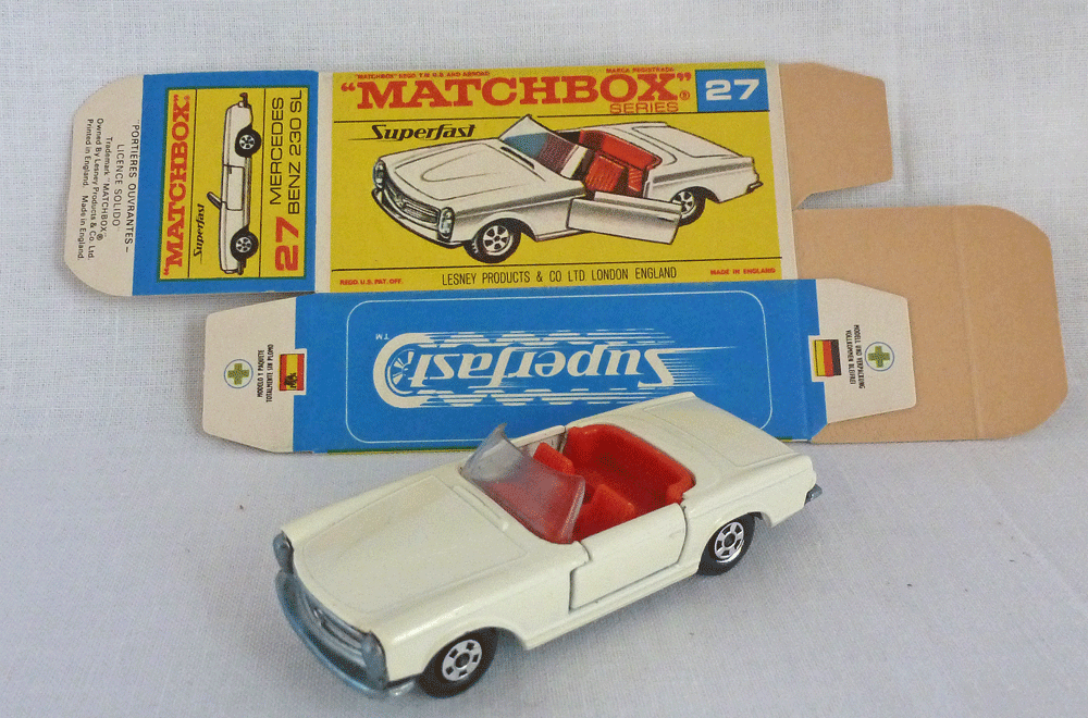 Rockertron Toys. Matchbox Superfast MB27d Mercedes 230 SL Off White ...