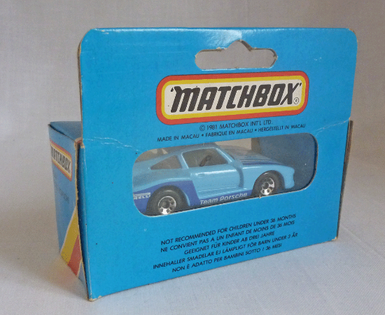 Rockertron Toys. Matchbox Blue Box MB41 Racing Porsche Blue