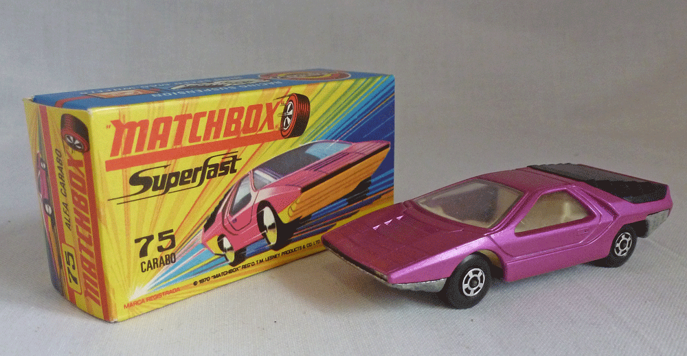 Rockertron Toys. Matchbox Superfast MB75c Alfa Carabo with UNPAINTED Base