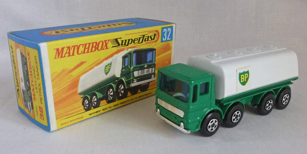 Rockertron Toys. Matchbox Superfast MB32c Leyland Petrol Tanker BP