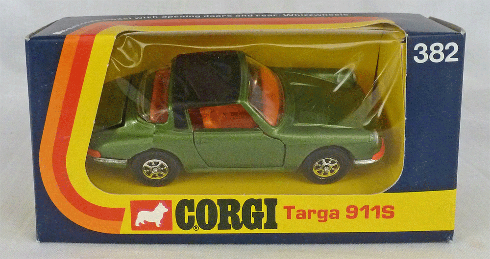 Rockertron Toys. Corgi Toys 382 Porsche Targa 911S