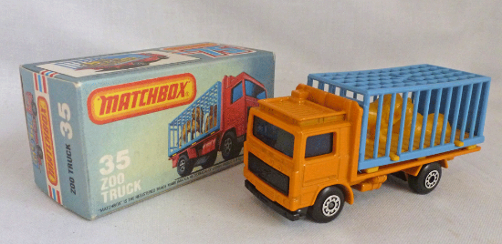 Rockertron Toys. Matchbox Superfast MB35e Volvo Zoo Truck Orange