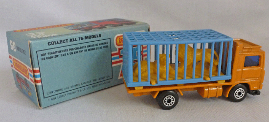 Rockertron Toys. Matchbox Superfast MB35e Volvo Zoo Truck Orange