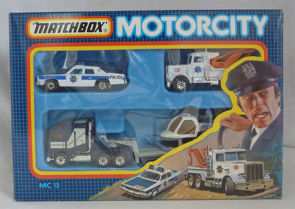Rockertron Toys. Matchbox MC-13 Motorcity Police Rescue Set