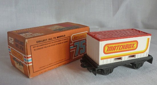 Rockertron Toys. Matchbox Superfast MB25f Flat Car Container "Matchbox"