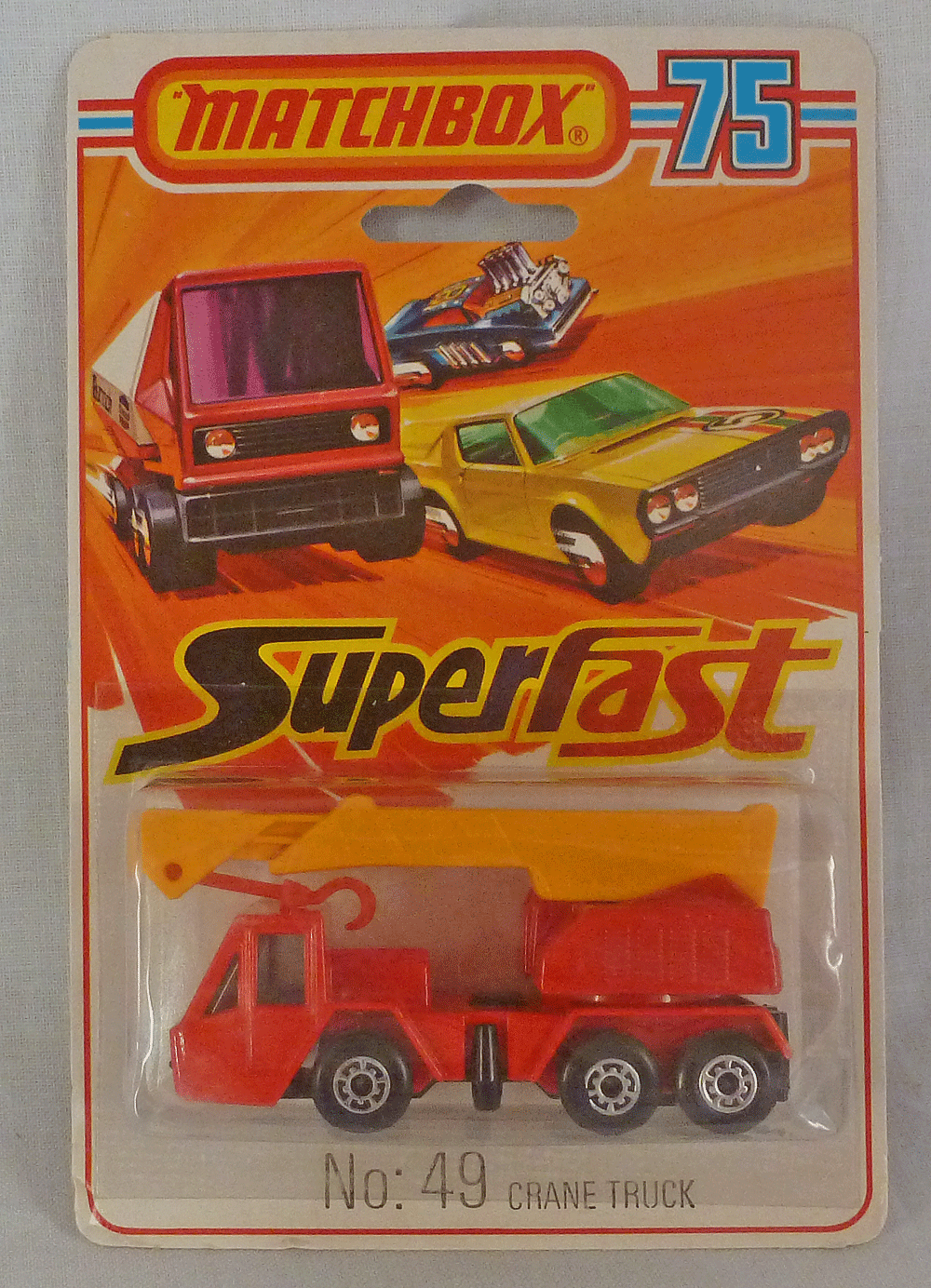 Rockertron Toys. Matchbox Superfast MB49d Crane Truck RED with CLEAR ...