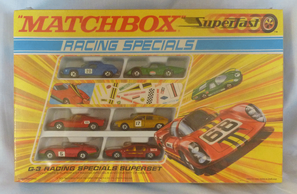 Rockertron Toys. Matchbox Superfast G-3 Racing Specials Gift Set