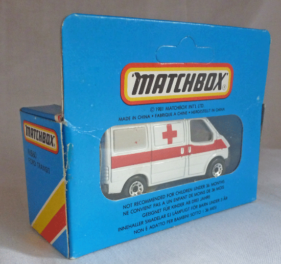Rockertron Toys. Matchbox Blue Box MB60 Ford Transit Ambulance [D]