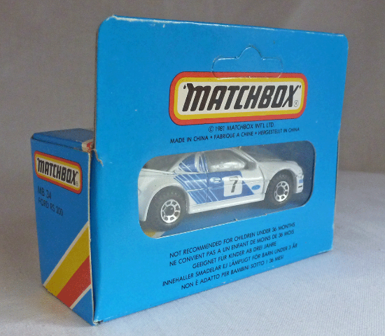 Rockertron Toys. Matchbox Blue Box MB34 Ford RS 200 White with Blue ...