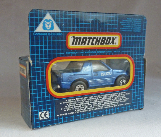 Rockertron Toys. Matchbox Dark Blue Box MB52 Isuzu Amigo Blue