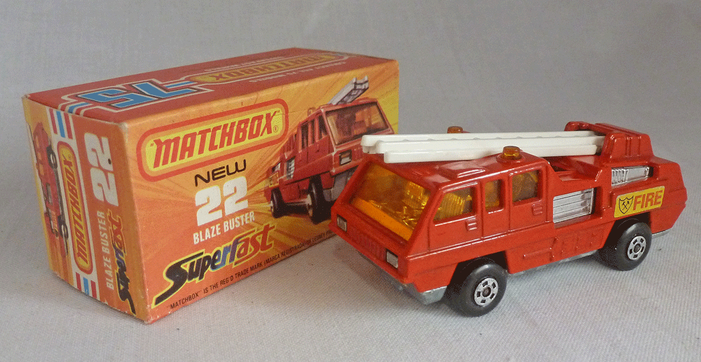 Rockertron Toys. Matchbox Superfast MB22e Blaze Buster with WHITE LADDER
