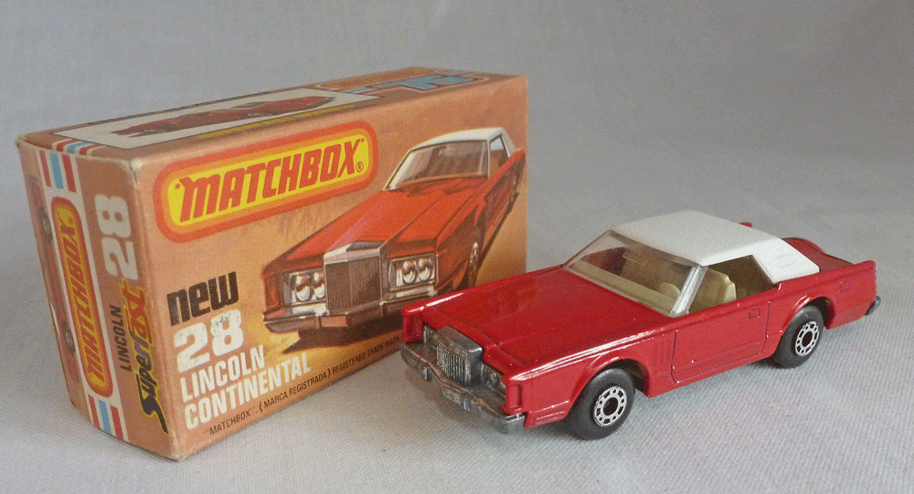 Rockertron Toys. Matchbox Superfast MB28f Lincoln Continental with GREY ...