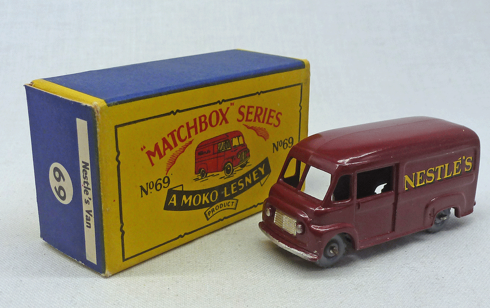 Rockertron Toys. Moko Lesney Matchbox MB69a Commer Van Nestle Maroon ...