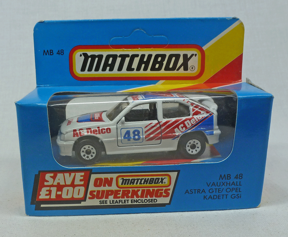 Rockertron Toys. Matchbox Blue Box MB48 Vauxhall Astra GTE White with ...