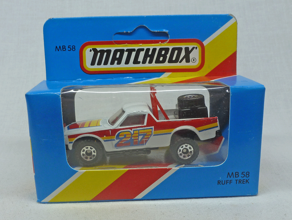 Rockertron Toys. Matchbox Blue Box MB58 Ruff Trek White with 217 Tampos