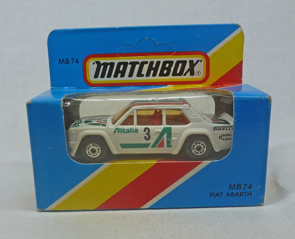 Rockertron Toys. Matchbox Blue Box MB74 Fiat Abarth "Alitalia" Dark ...