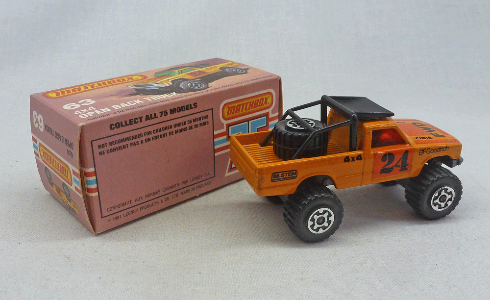 Rockertron Toys. Matchbox Superfast MB63e 4x4 Open Back Truck Orange ...