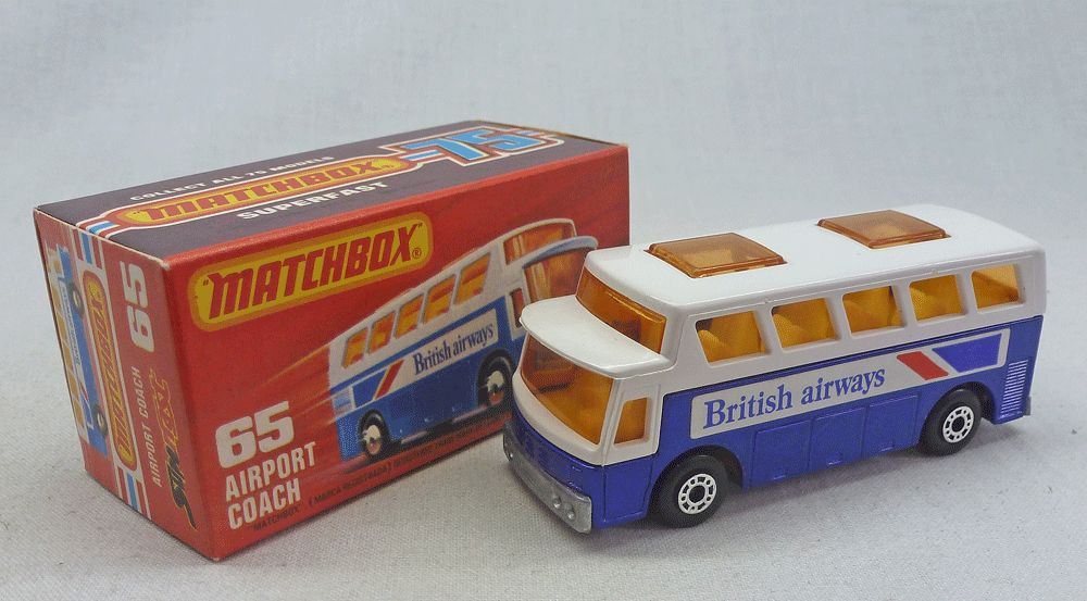 Rockertron Toys. Matchbox Superfast MB65e Airport Coach "British Airways"
