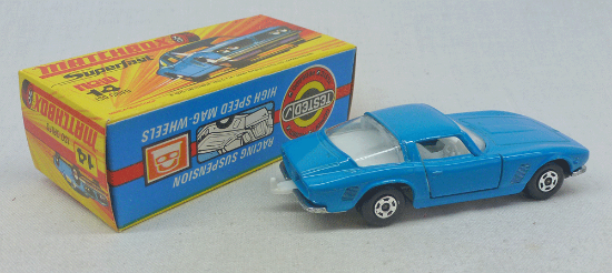 Rockertron Toys. Matchbox Superfast MB14d ISO Grifo Light Blue H1 Box
