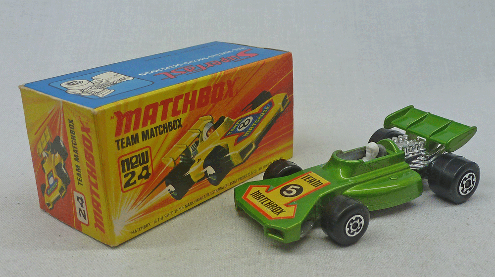 Rockertron Toys. Matchbox Superfast MB24d Team Matchbox Green