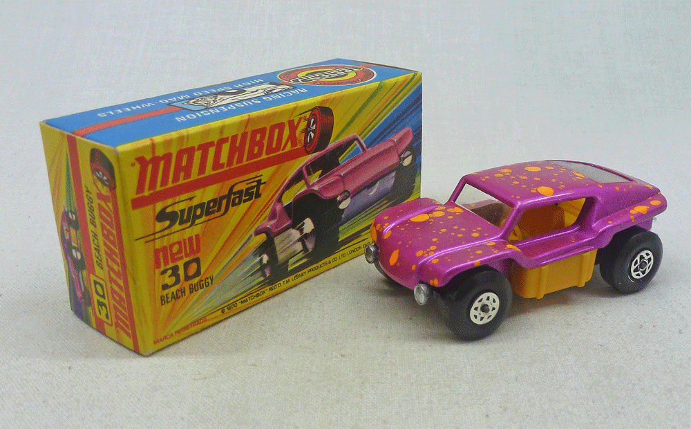 Rockertron Toys. Matchbox Superfast MB30d VW Beach Buggy H1 Box Small ...