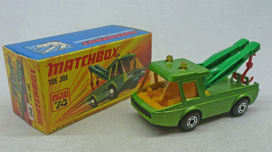 Rockertron Toys. Matchbox Superfast MB74c Toe Joe Mid Green 5A Wheels